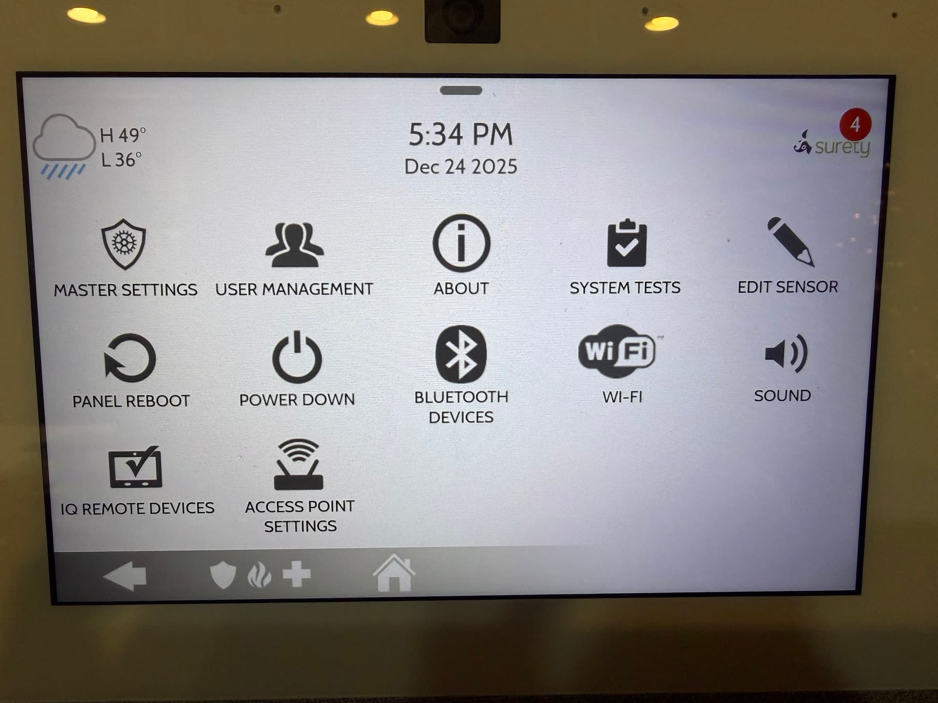 IQ panel - missing settings, password required in sleep mode - Support ...