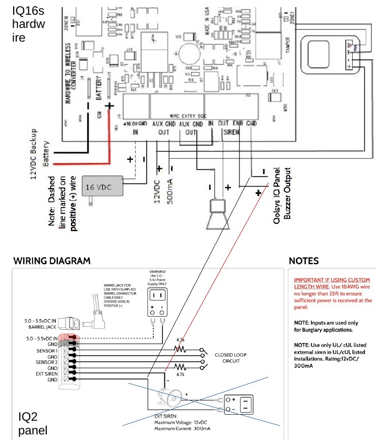 Wire IQ2 panel to Hardwire16 siren - Support - Surety Support Forum